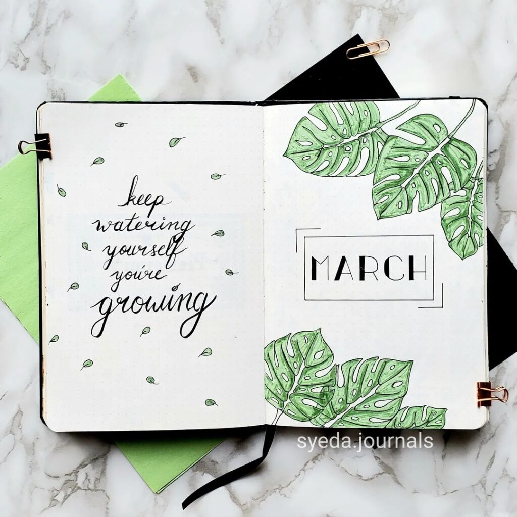 March Monthly Cover Spread Designs For Your Bullet Journal - KAYNULI