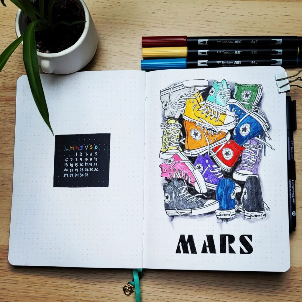 March Monthly Cover Spread Designs For Your Bullet Journal - KAYNULI