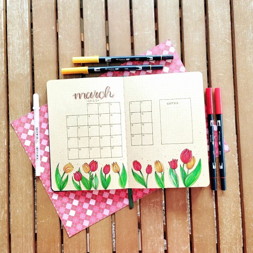 March Monthly Cover Spread Designs For Your Bullet Journal - KAYNULI