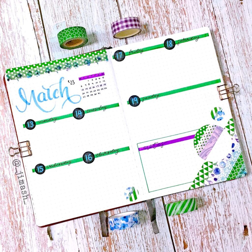 Best Weekly Spread Ideas For Your Bullet Journal This March - KAYNULI